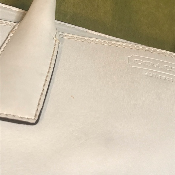 Coach | Bags | Coach Madeline Hampton Chalk White Leather Bag | Poshmark